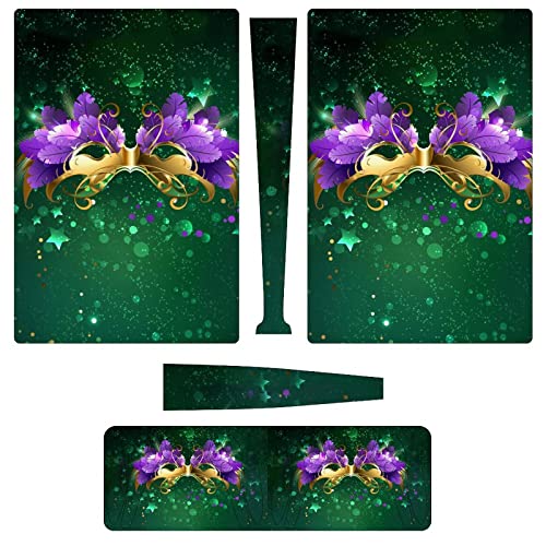 Mask on A Green Full Protective Skin Cover Design Wrap Decal Sticker Compatible with PS5 Digital Edition Console and Controller