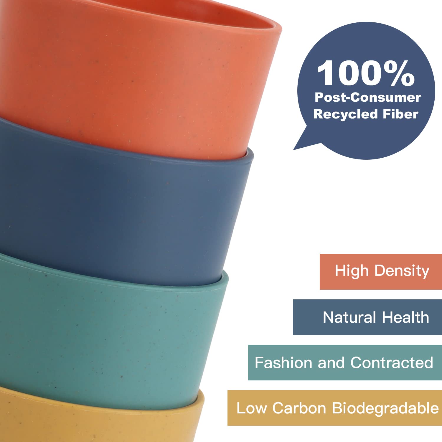 Homienly Wheat Straw Cups 8 PCS Plastic Cups Unbreakable Drinking Cup Reusable Dishwasher Safe Water Glasses with 4 Colors (12 OZ)