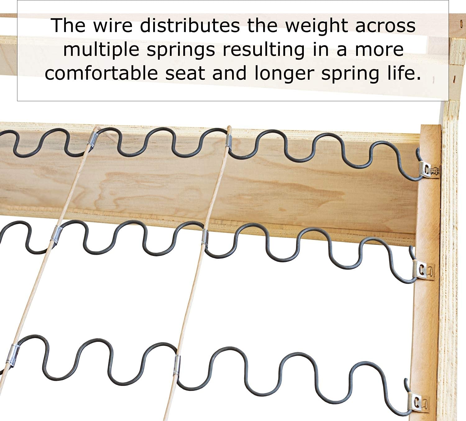 House2Home 25" Couch Spring Repair Kit to Fix Sofa Support for Sagging Cushions - Includes 2pk of Springs, Upholstery Spring Clips, Seat Spring Stay Wire, Screws, and Installation Instructions
