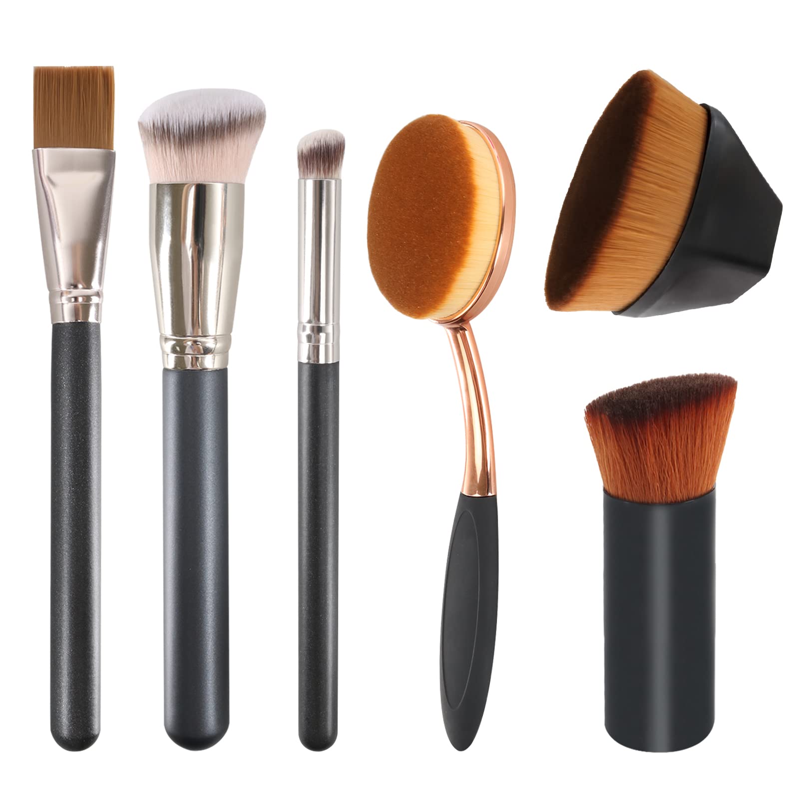 Leezead Foundation Brushes Oval Kabuki Foundation Brush for Liquid Makeup, High Density Hexagon Face Kabuki Brush Oval Makeup Brushes Concealer Brush for Blending Liquid,Cream,Flawless Powder