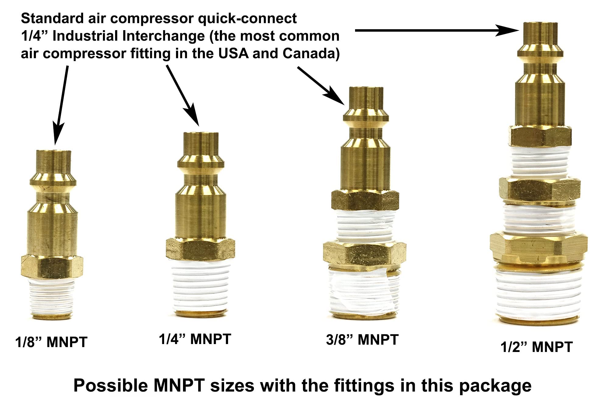 Industrial Style Plug to Male NPT Fittings | Adapters to Winterize Blow out Backflow Preventer and Pressure Vacuum Breaker (PVB) for Sprinkler Systems (Solid Lead-Free Brass)