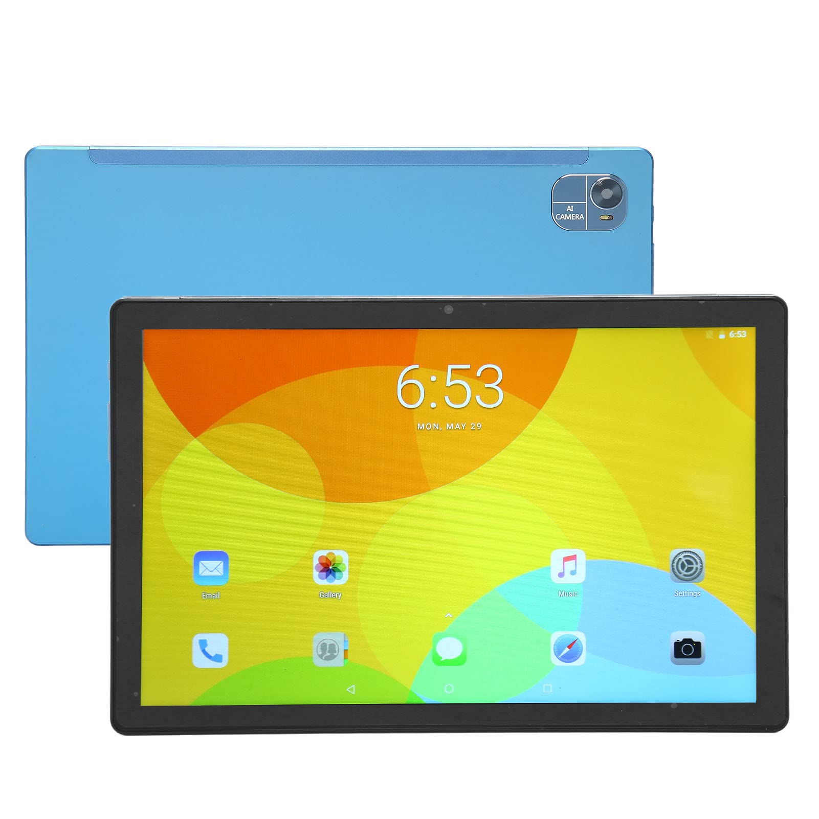 HEEPDD 10.1 Inch Tablet, Dual Camera 2 in 1 Tablet PC 5G WiFi Support 4G LTE US Plug 100-240V with Keyboard for Entertainment (Blue)
