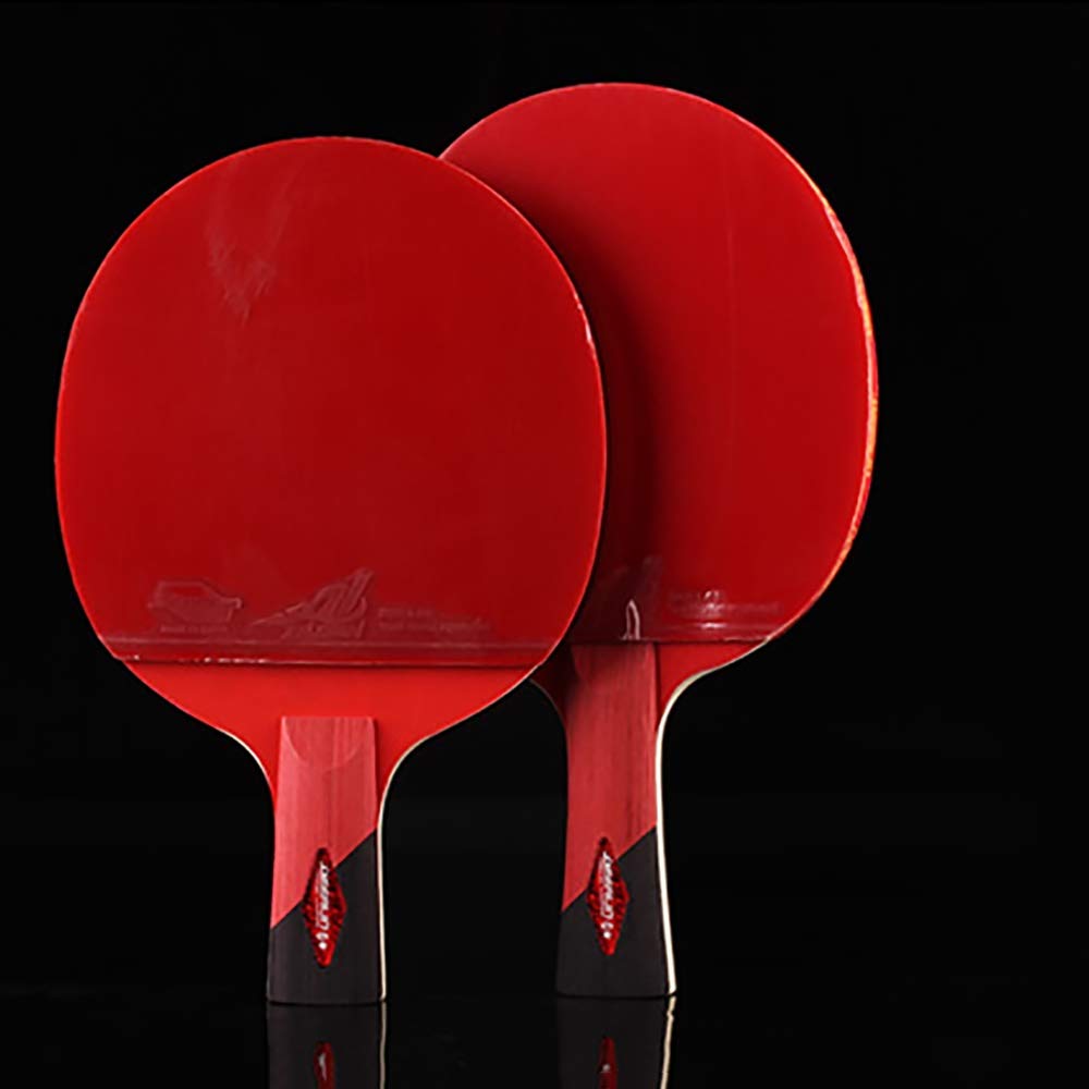 Hewen-Ping Pong Set Durable Portable Pingpong Paddle Table Tennis Racket Ping Pong Bat Set with 1 Rackets, 10 Balls Table Tennis Bat (Size : Long)
