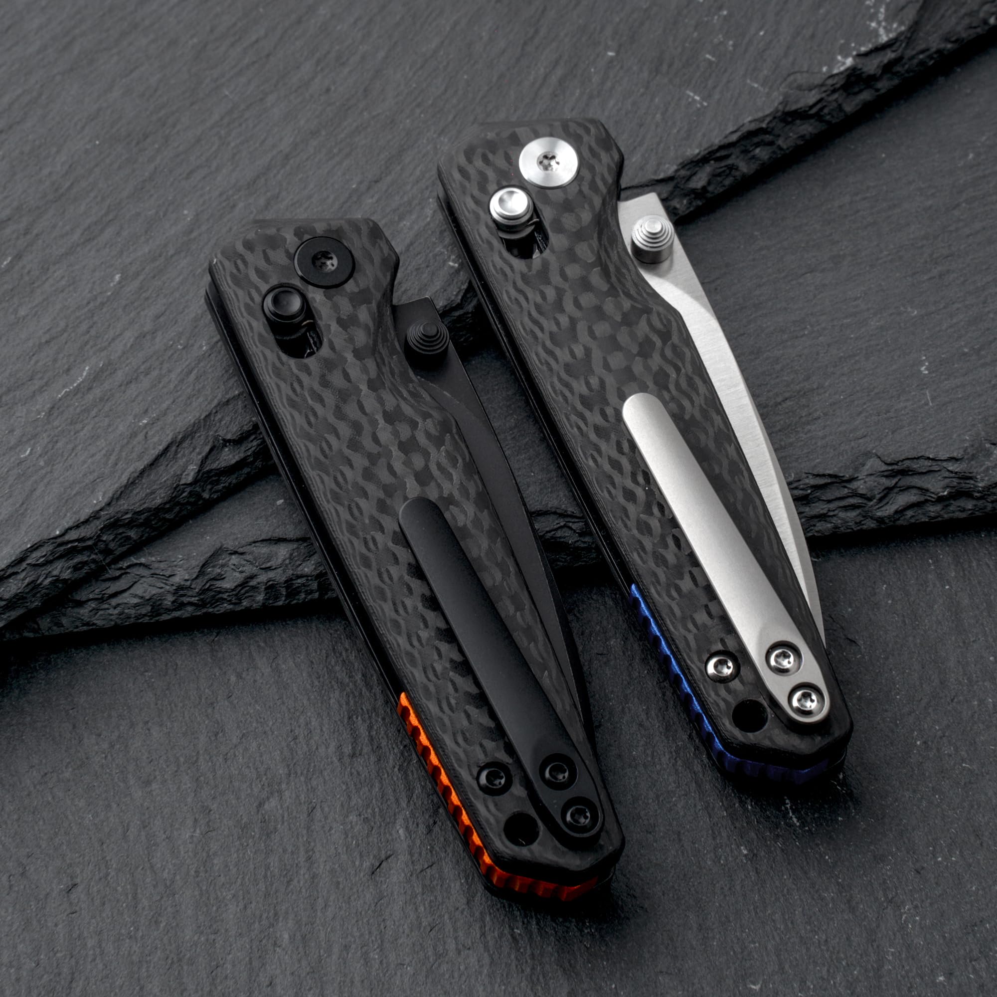 OLITANS C045 Mini Folding Knife 2.6" M390 Blade White Carbon Fiber Handle, Sharp Crossbar Lock Small Folding Knife with Deep Carry Pocket Clip For EDC（Satin）