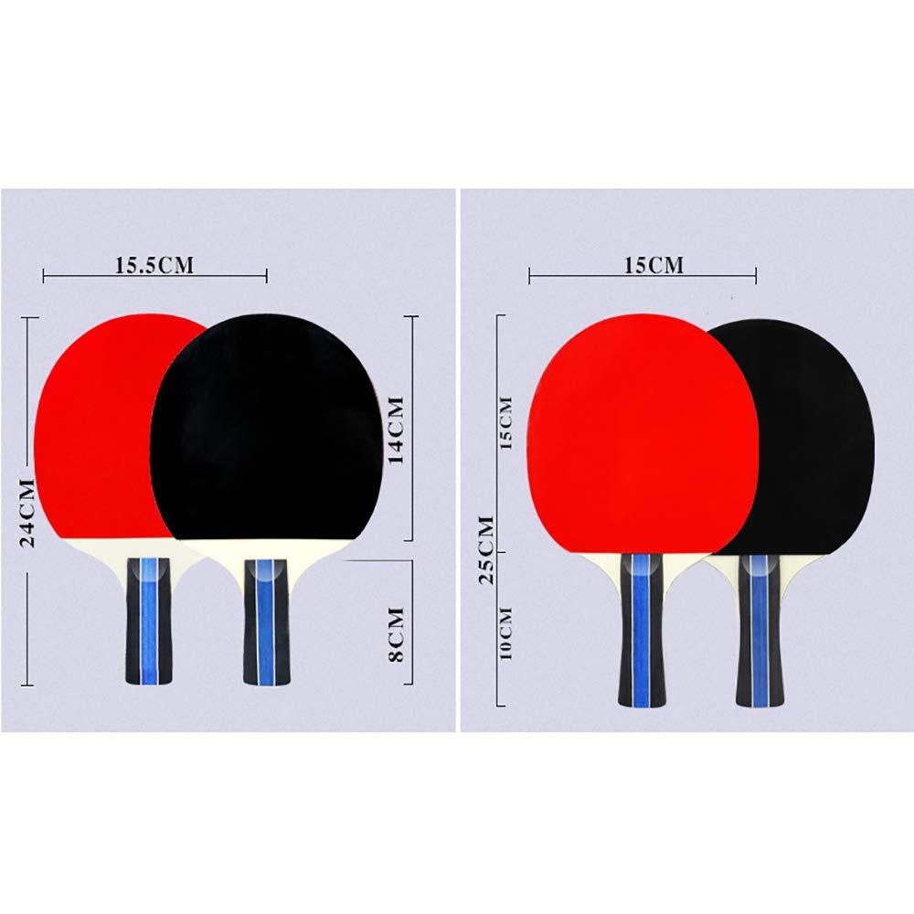 Hewen-Ping Pong Set Beginner Durable Table Tennis Racket Ping Pong Bat Ping Pong Bat Set with 2 Rackets, 3 Balls Table Tennis Bat (Size : Short)