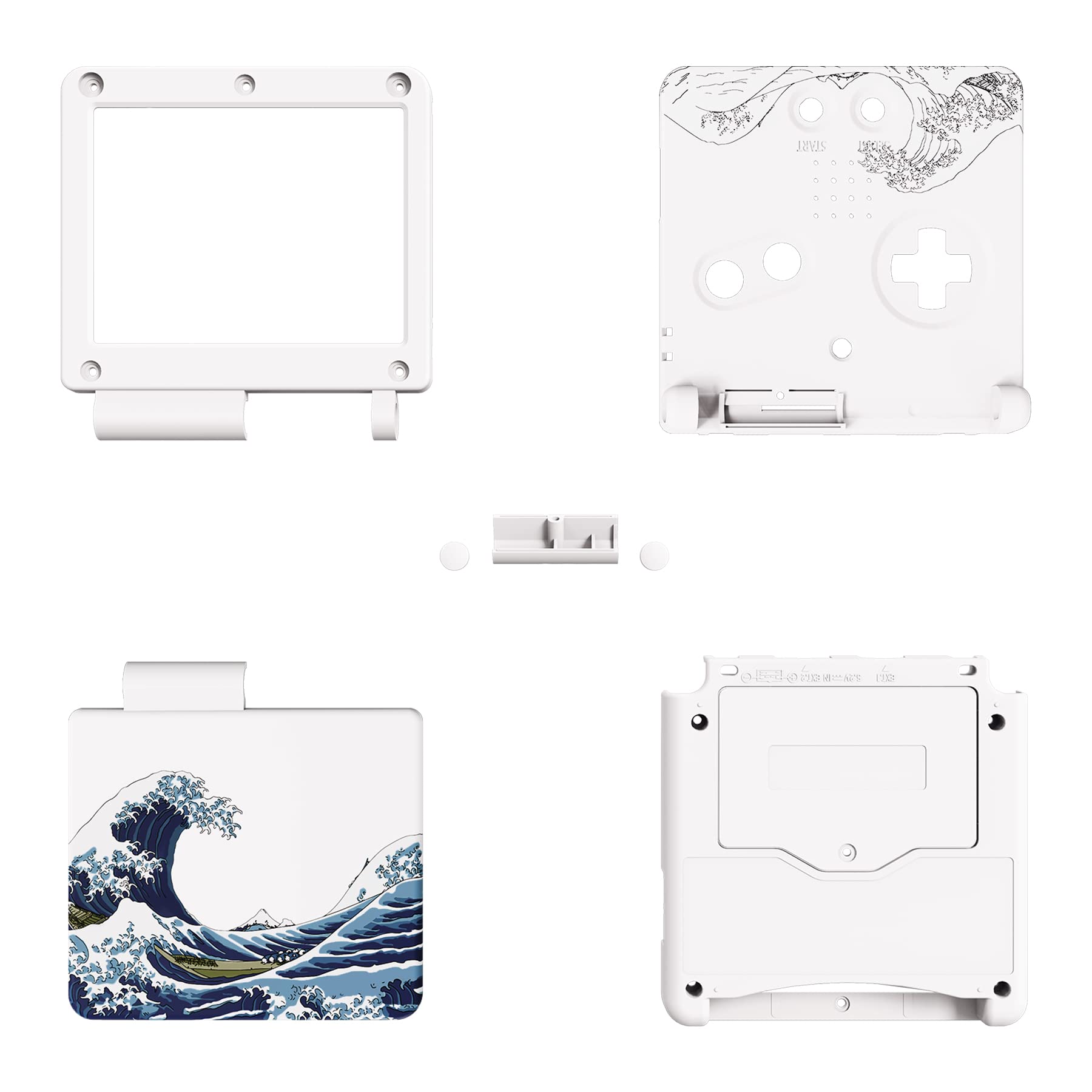 IPS Ready Upgraded eXtremeRate The Great Wave Custom Replacement Housing Shell for Gameboy Advance SP GBA SP β Compatible with Both IPS & Standard LCD β Console & Screen NOT Included