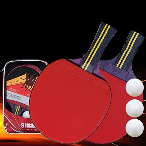 Hewen-Ping Pong Set 4 Star Ping Pong Paddle Table Tennis Racket Ping Pong Bat Set with 2 Rackets, 3 Balls Table Tennis Bat (Size : Short)
