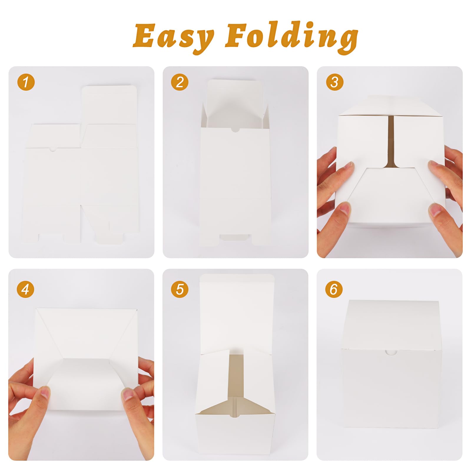 Moretoes 24 Pack Gift Boxes, 5x5x5 Inch Small White Gift Boxes with Lids for Party, Ornament Boxes for Birthday, Wedding, Easy to Assemble