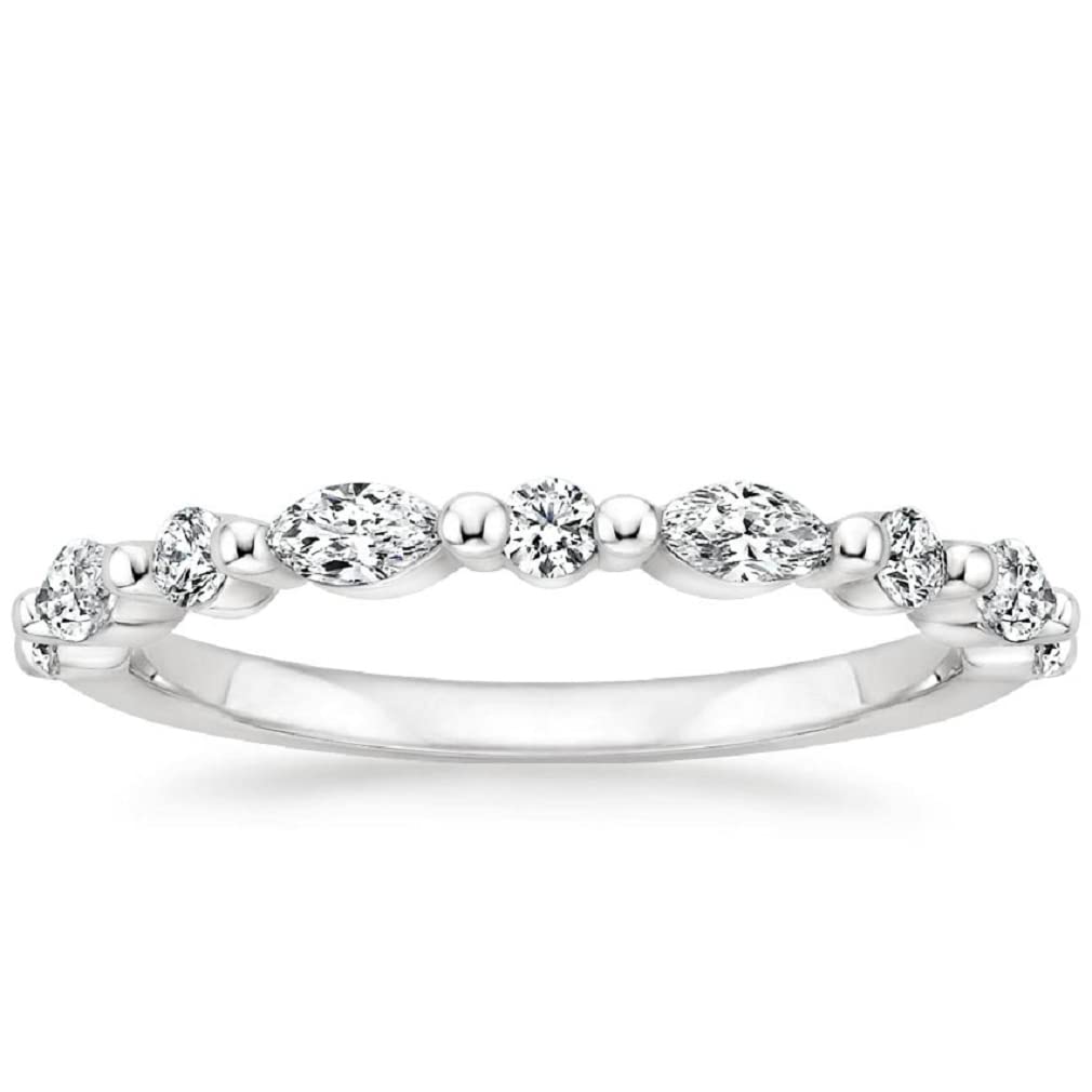 JEWELERYN 1.0 CT Pear Colorless Moissanite Engagement Ring Set for Women/Her, Wedding Bridal Ring Set, Eternity Sterling Silver Solid Diamond Solitaire 6-Prong Anniversary Promise Gift for Her (9)