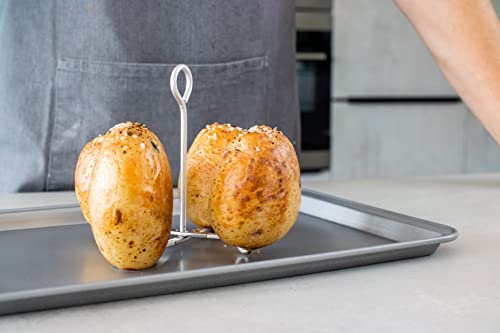 KitchenCraft Baked Potato Stand, Aluminium, 12 x 14.5 cm, Silver