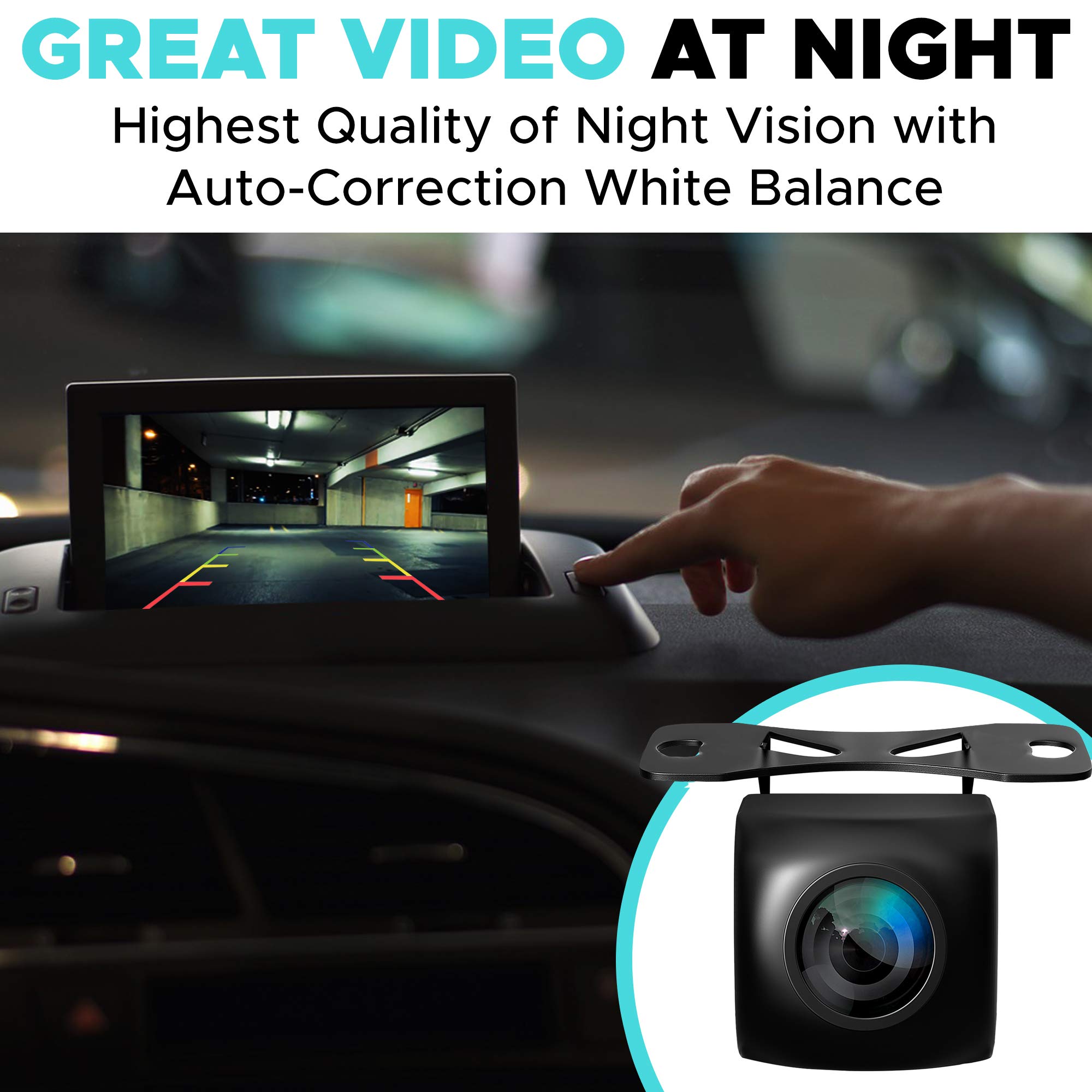 HD Backup Camera Night Vision - Reverse Camera for Car - Waterproof Universal OEM Auto Back Up Car Rear View Camera for Pickup Trucks SUVs RVs Vans - Super Wide Angel 149 Degrees - High Definition