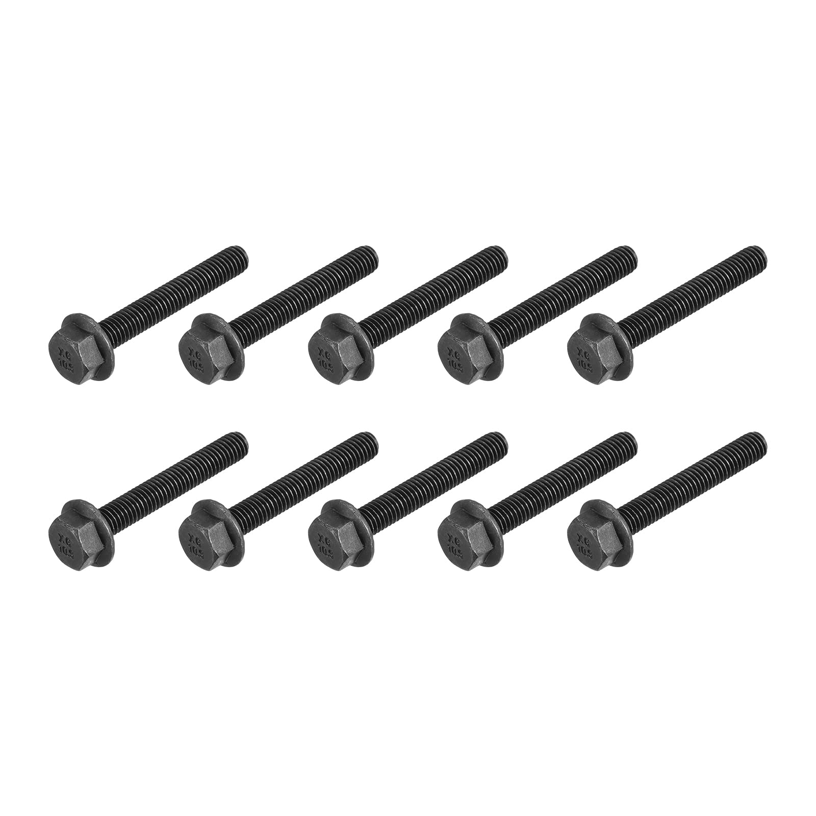 METALLIXITY Flanged Hex Head Bolts (M6x40mm) 15pcs, Hexagon Serrated Flange Bolt Half Thread Screw - for House Construction Hardware Fasteners