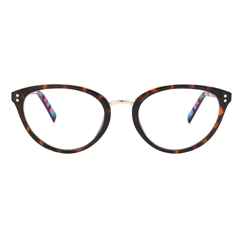 Kate Spade New York Women's Emilia Blue Light Reading Glasses Cat Eye, Dark Havana/Demo Lens, 52mm, 20mm + 1.5