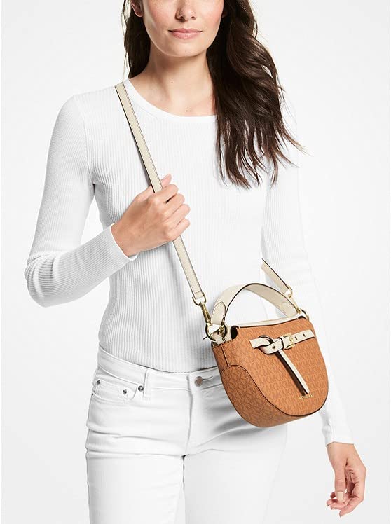 Michael Kors Emilia Medium Logo Shoulder Crossbody Handle Bag (Cuoio Multi)