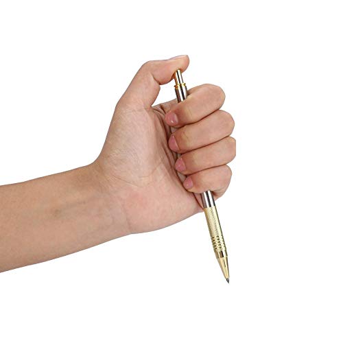 Jectse Diamond Glass Scriber Pen,Retractable Cutting Lettering Pen,Engraver Glass Cutting Tool,with Tungsten Steel Tip,For Cutting Glass And Ceramic Plate Or Engraving (Silver)
