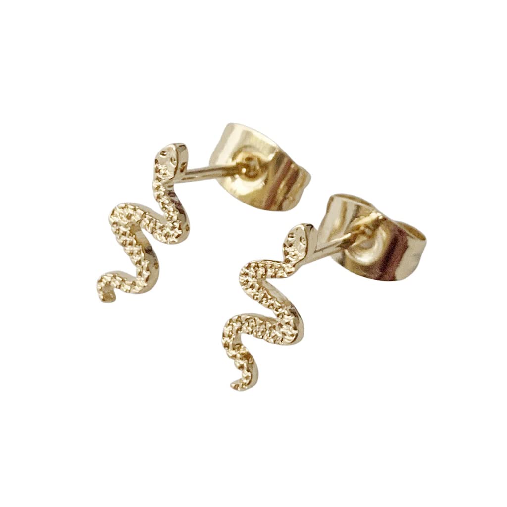 HONEYCAT Mini Snake Studs in Gold, Rose Gold, or Silver | Minimalist, Delicate Jewelry Rose Gold