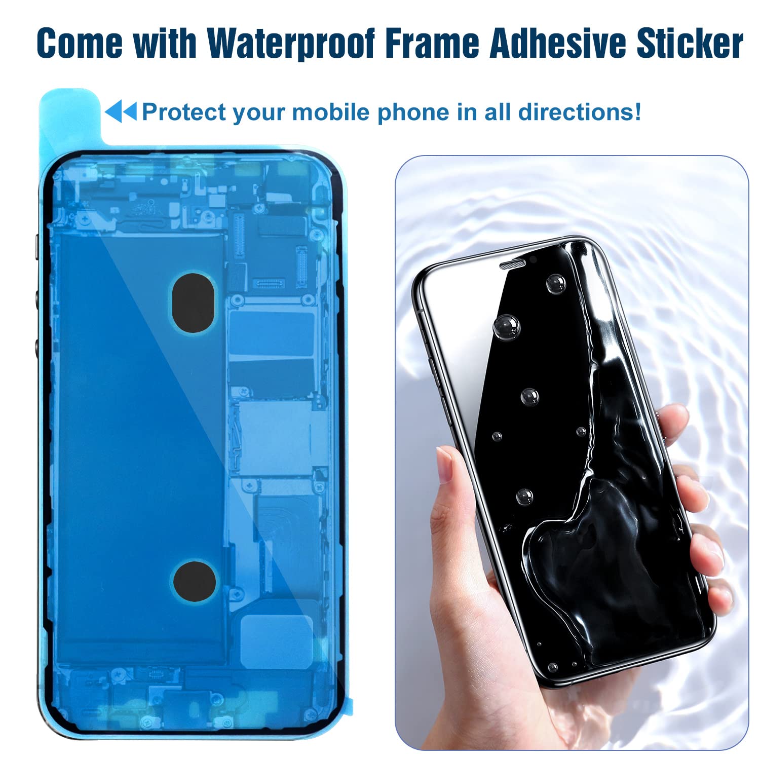 Keytas for iPhone 11 Screen Replacement Kit 6.1 Inch LCD for iPhone 11 3D Display Touch Screen Digitizer Full Assembly with Tools Kit+ Screen Tempered Protector+ Waterproof Frame Adhesive.