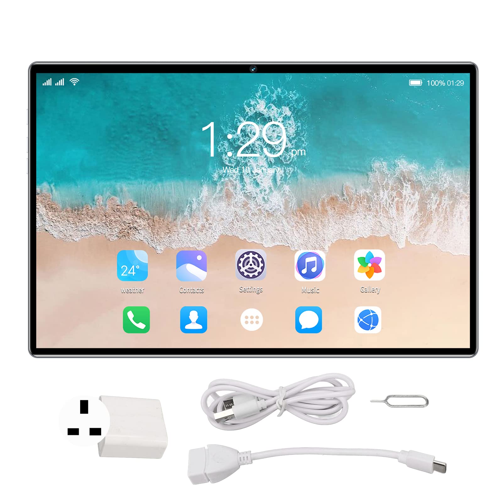 HD Tablet, 2.4G 5G Dual Band Night Reading Mode IPS Screen 6GB 256GB 100-240V Gaming Tablet Gray for Android 11 for Reading (Grey)