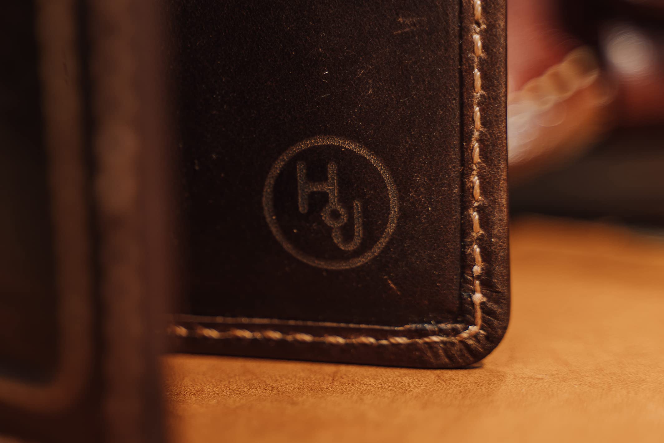 HoJ Co. BOONE Mens Long Wallet | Cowboy Wallet | Basketweave Full Grain Leather Rodeo Wallet | Long Bifold Men's Wallet | Western Wallet