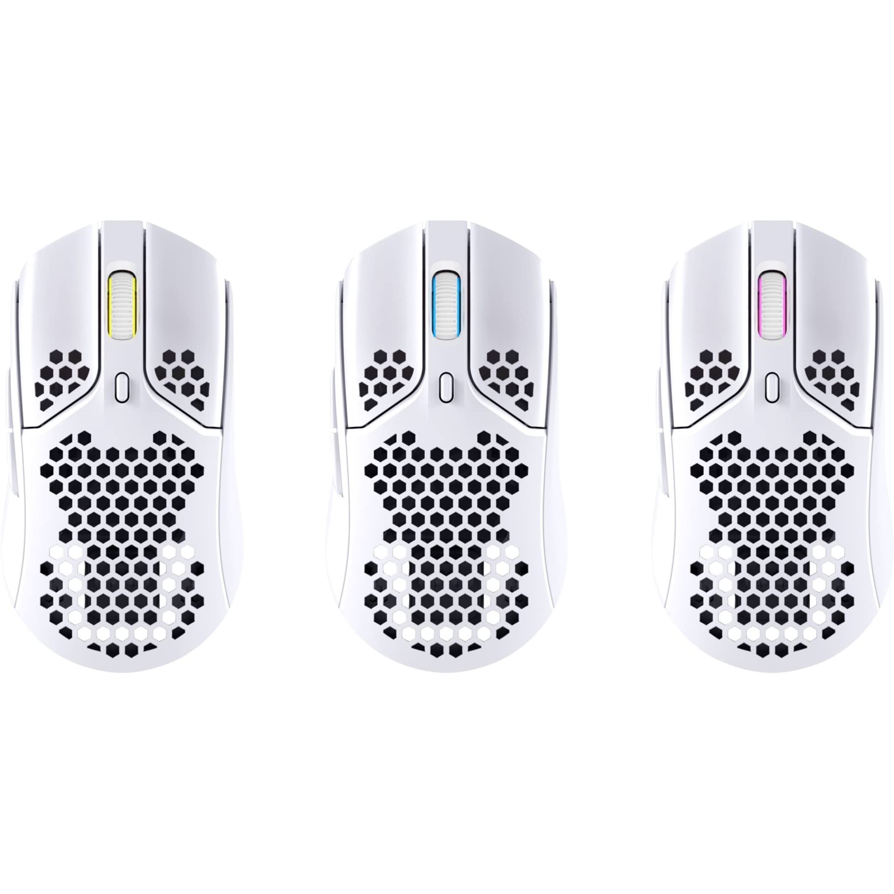 HyperX Pulsefire Haste – Wireless Gaming Mouse – Ultra Lightweight, 62g, 100 Hour Battery Life, 2.4Ghz Wireless, Honeycomb Shell, Hex Design, Up to 16000 DPI, 6 Programmable Buttons – White (Renewed)