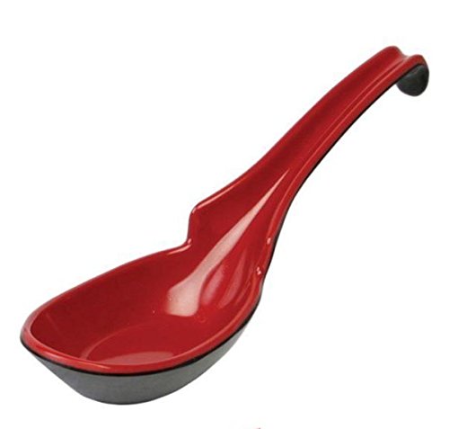 JapanBargain, Soup Bowl with Lid and Spoon for Miso Soup Rice Poke Donburi Noodle Pasta Cereal Black and Red Color Japanese Style with Hook Spoon, 21 oz (1, 21oz w/Gift Box)