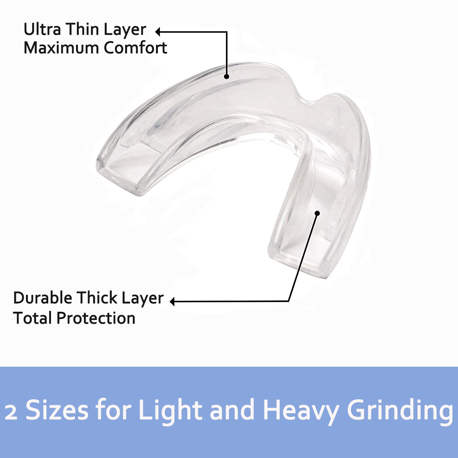 Mouth Guard for Teeth Grinding, Upgraded Moldable Dental Guard for Teeth Grinding at Night, Sleep Guards, Stops Bruxism & Clenching Teeth, Sport Athletic - Pack of 4