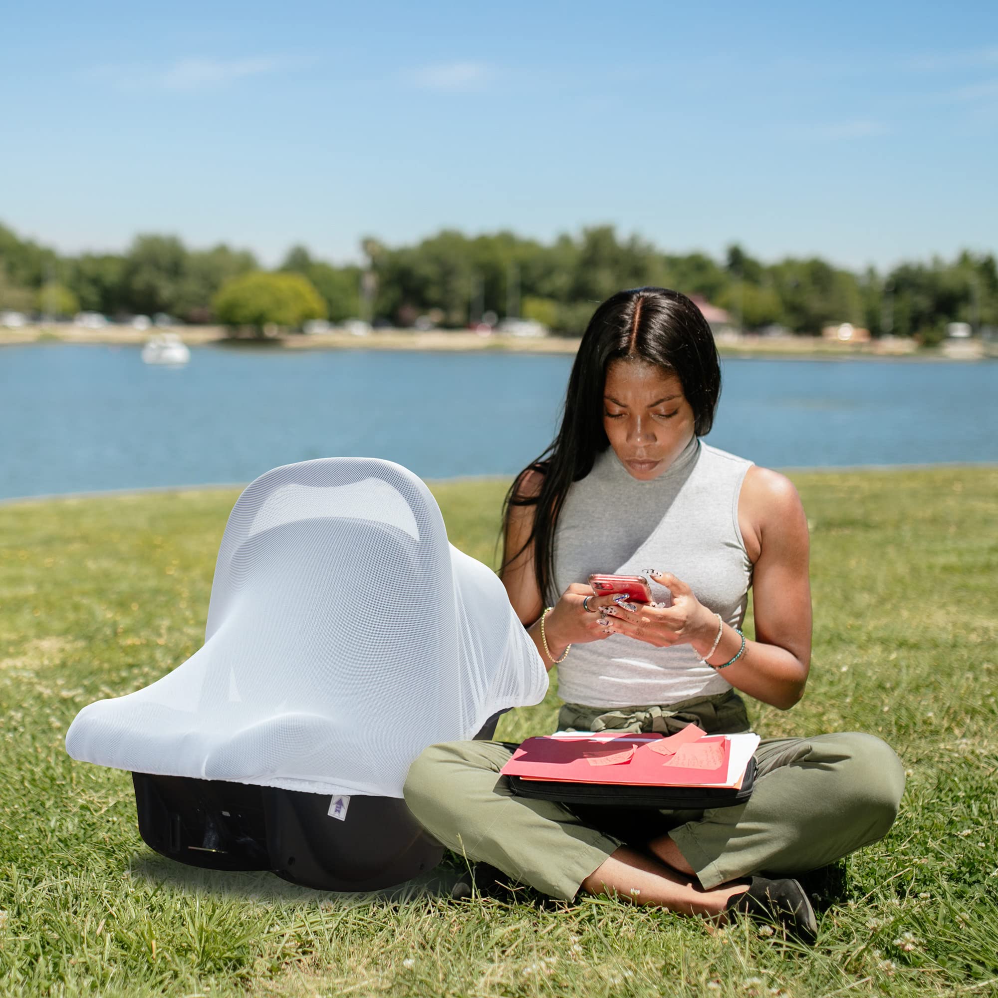 HYPOD Baby Mosquito Net for Stroller, Applies to, Mosquito Nets for Cribs for Babies, Bassinet, Baby Strollers, Portable Mini Crib. (White)