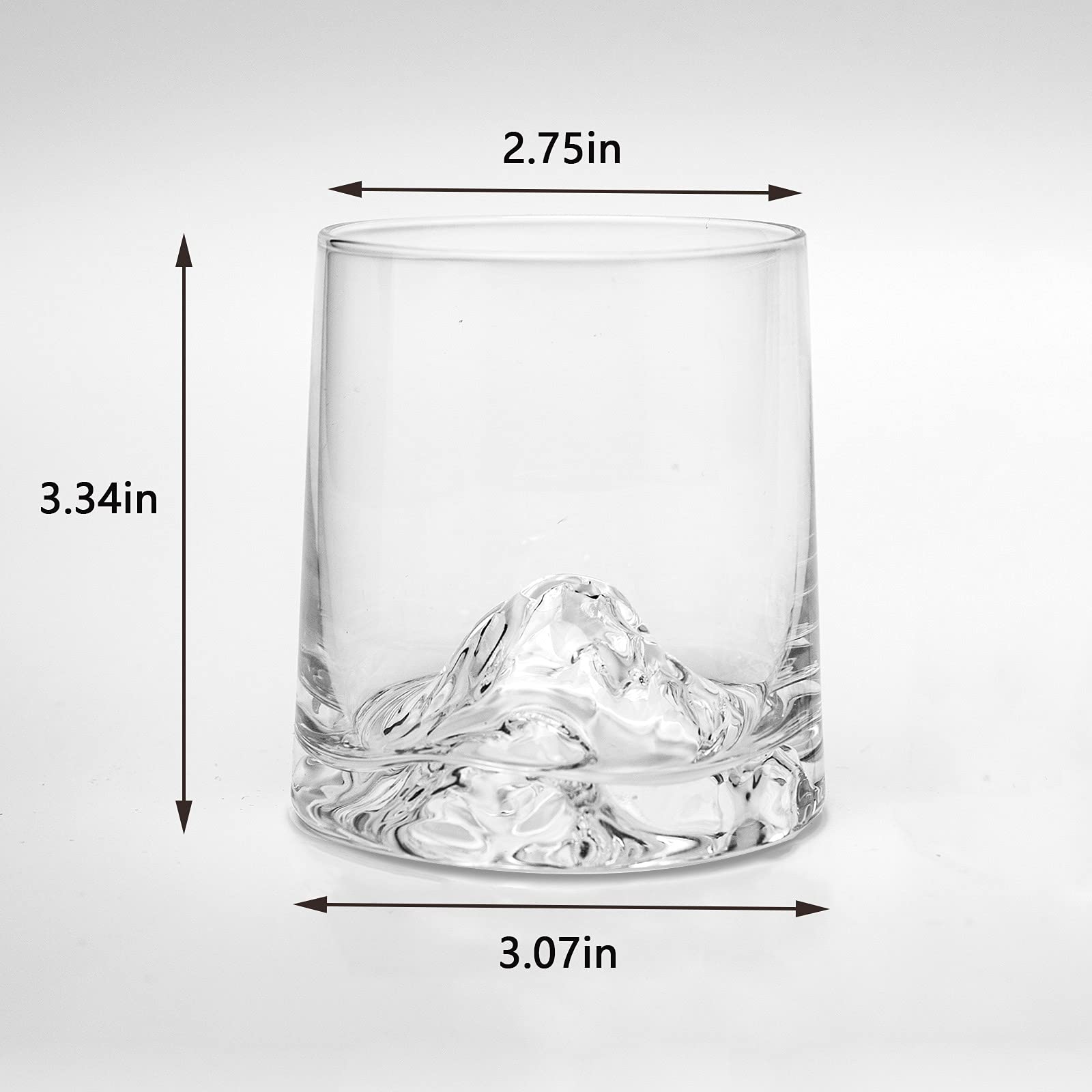 HCYCFY Old Fashioned Whiskey Glasses Set of 2 with Slate Coasters,8.5 oz Mountain Crystal Glass for Drinking Bourbon,Cognac, Scotch, Cocktails, Gift For Men, Dad, Husband, Boyfriend