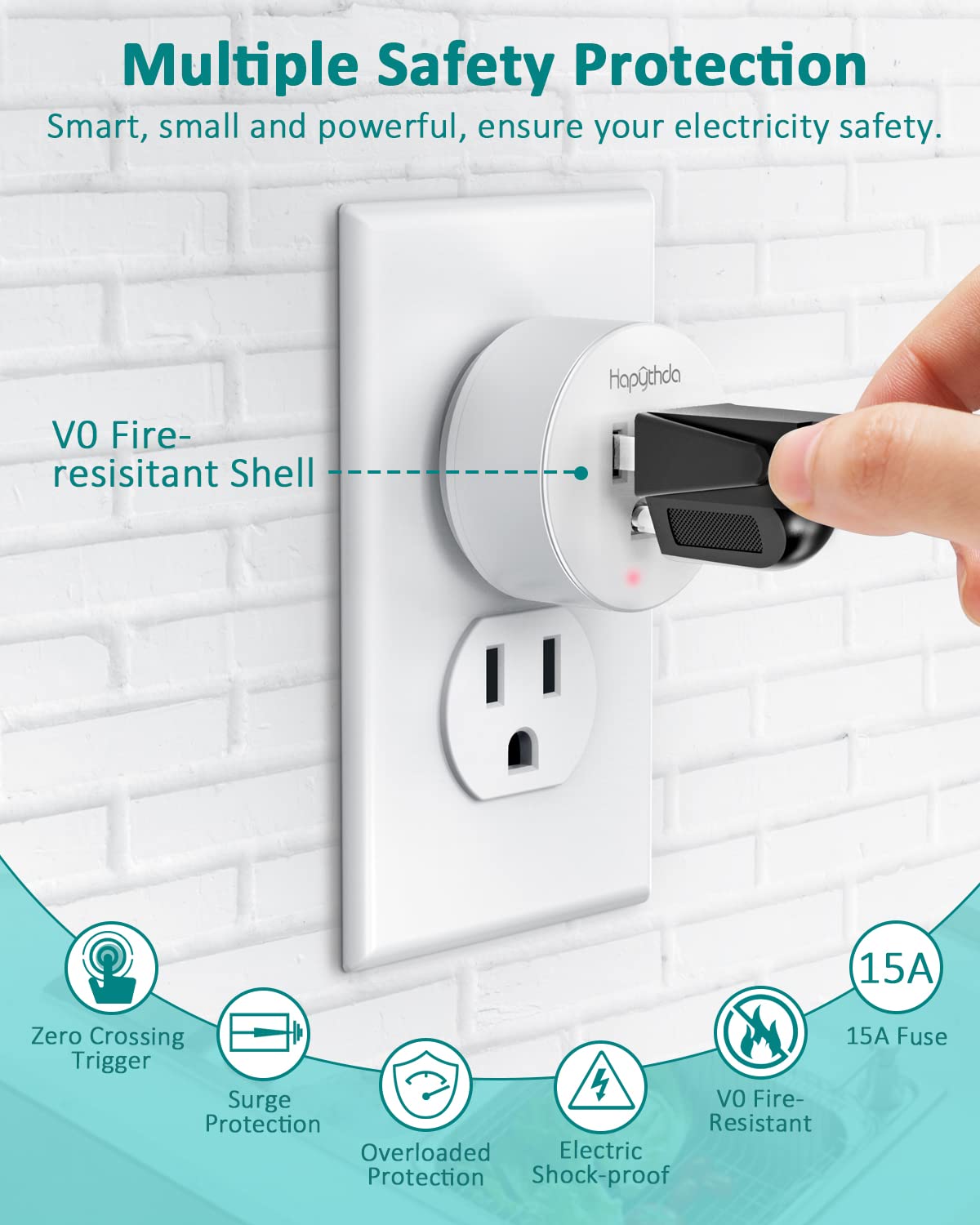 HAPYTHDA Garbage Disposal Wireless Switch Kit, Remote Control Outlet, No Drilling On Sink Top, Wireless Switch Button Kit for Waste Disposal, 15A/1500W with 4000V Anti-Surge, 500 Feet RF Range