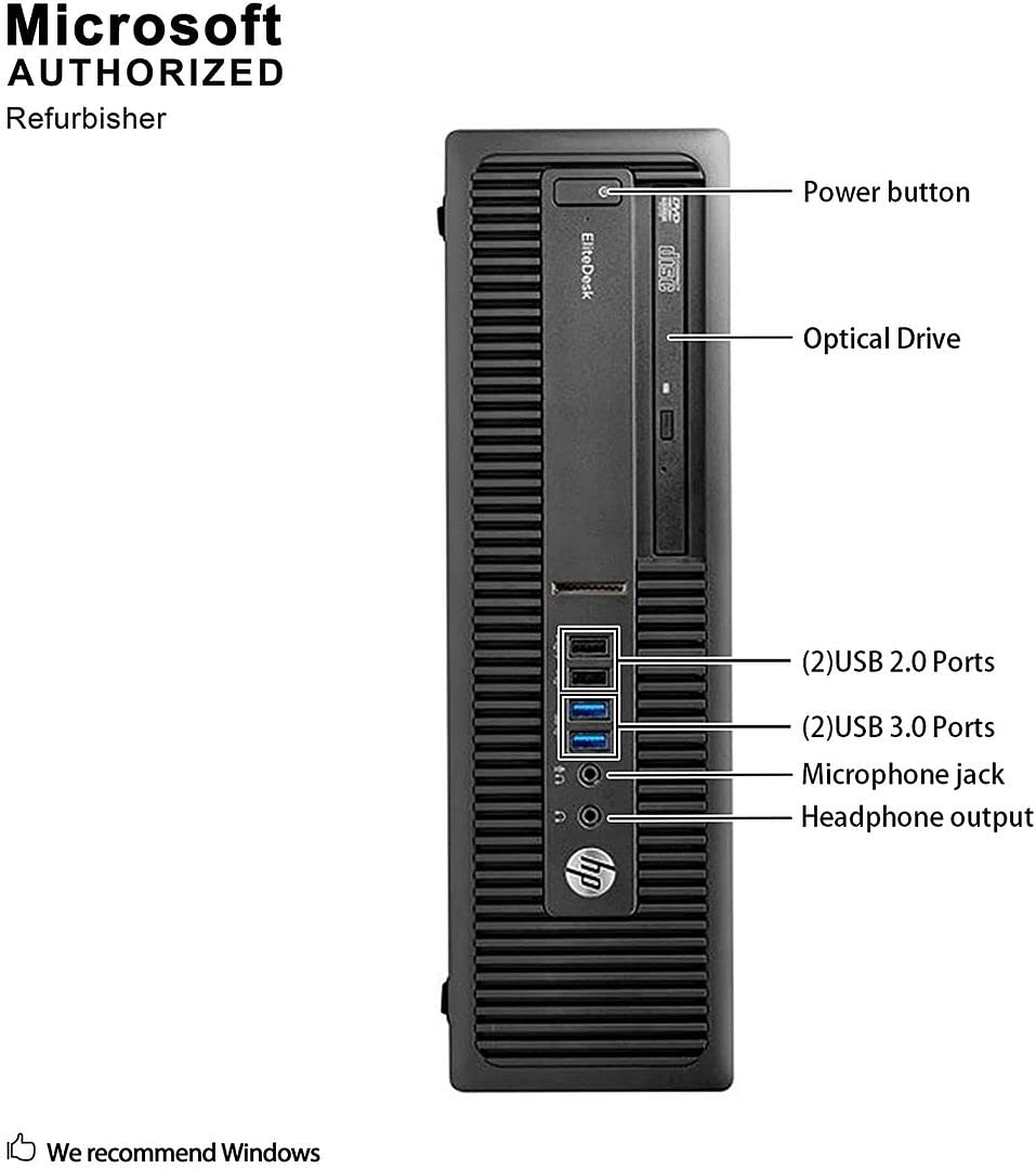 HP ProDesk 600 G2 SFF Desktop Computer Inter i5-6500 Up to 3.60GHz 32GB DDR4 RAM New 1TB SSD Built-in AX200 Wi-Fi 6 HDMI Dual Monitor Support Wireless Keyboard and Mouse Win10 Pro (Renewed)