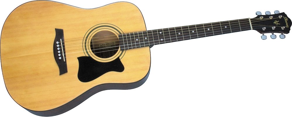 Ibanez 6 String Acoustic Guitar Pack, Ambidextrous, Natural Gloss (IJV50)