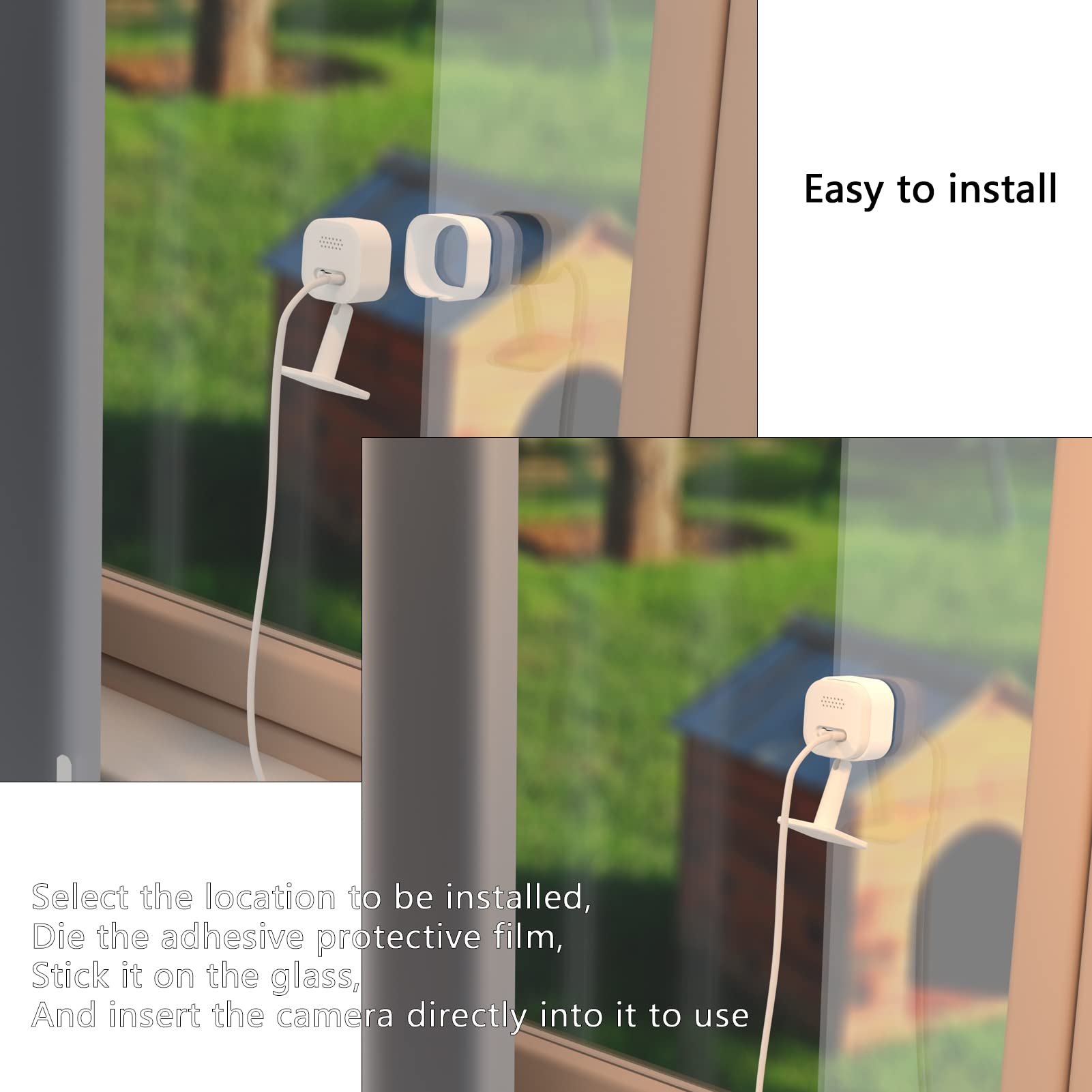 Pack of 2 Teccle Window Mount for Eufy Security Indoor Cam C24 C120, Through Window Use Eufy indoor Cam, No Indoor Reflections