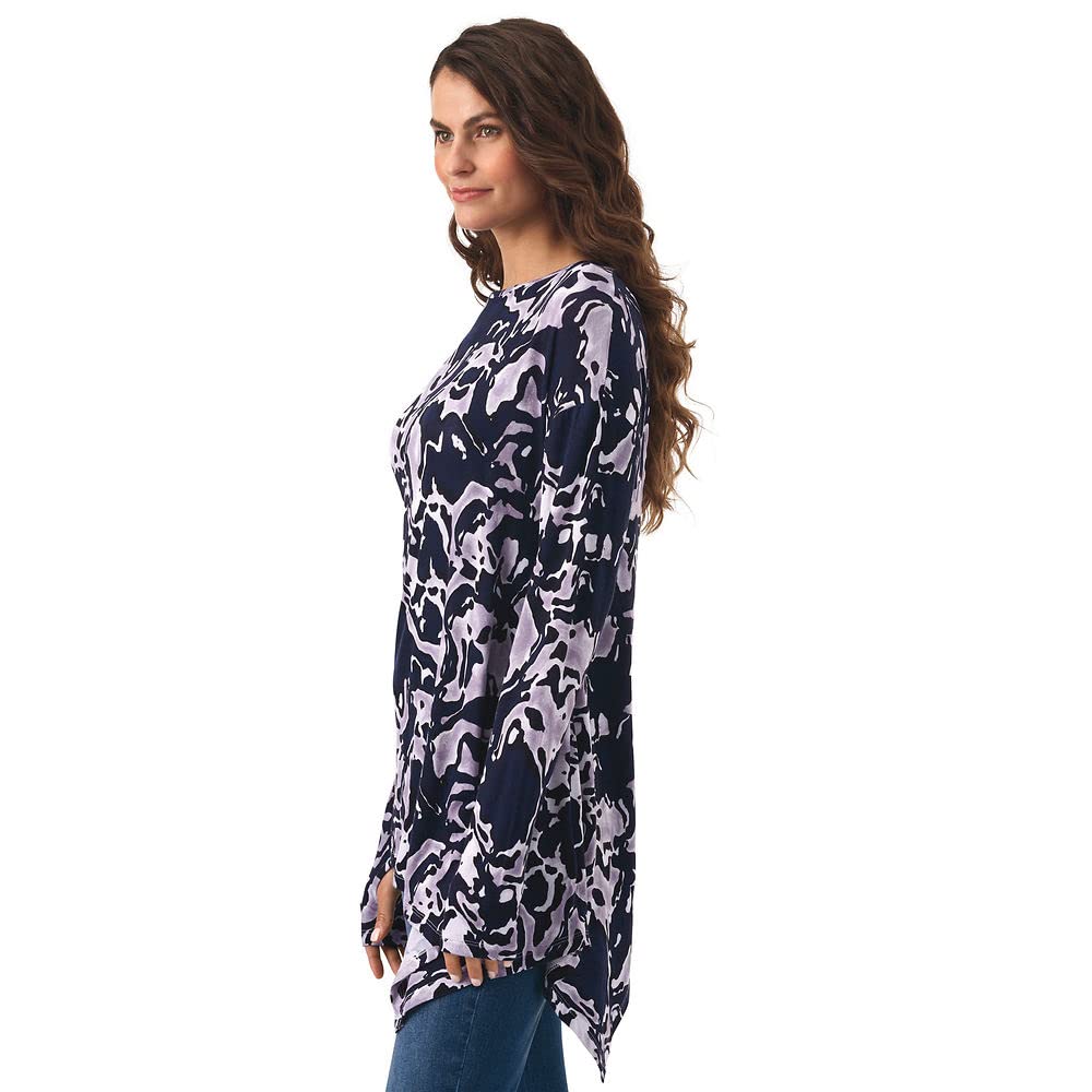 K. Jordan Masseys Shark Bite Thumbhole Top 3X Purple Swirl