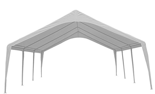 Impact 20' x 20' x 12' Portable Carport Garage Canopy, Outdoor Party Tent with 8 Dressed Legs, White