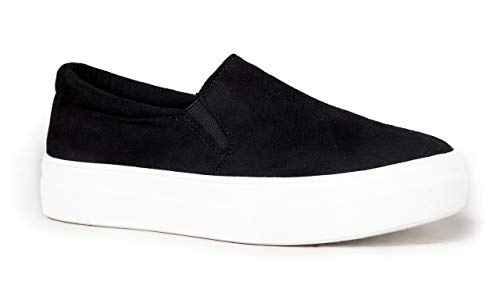 J. Adams Luna Slip On Shoes for Women - Black Faux Suede Walking Shoes - 7.5