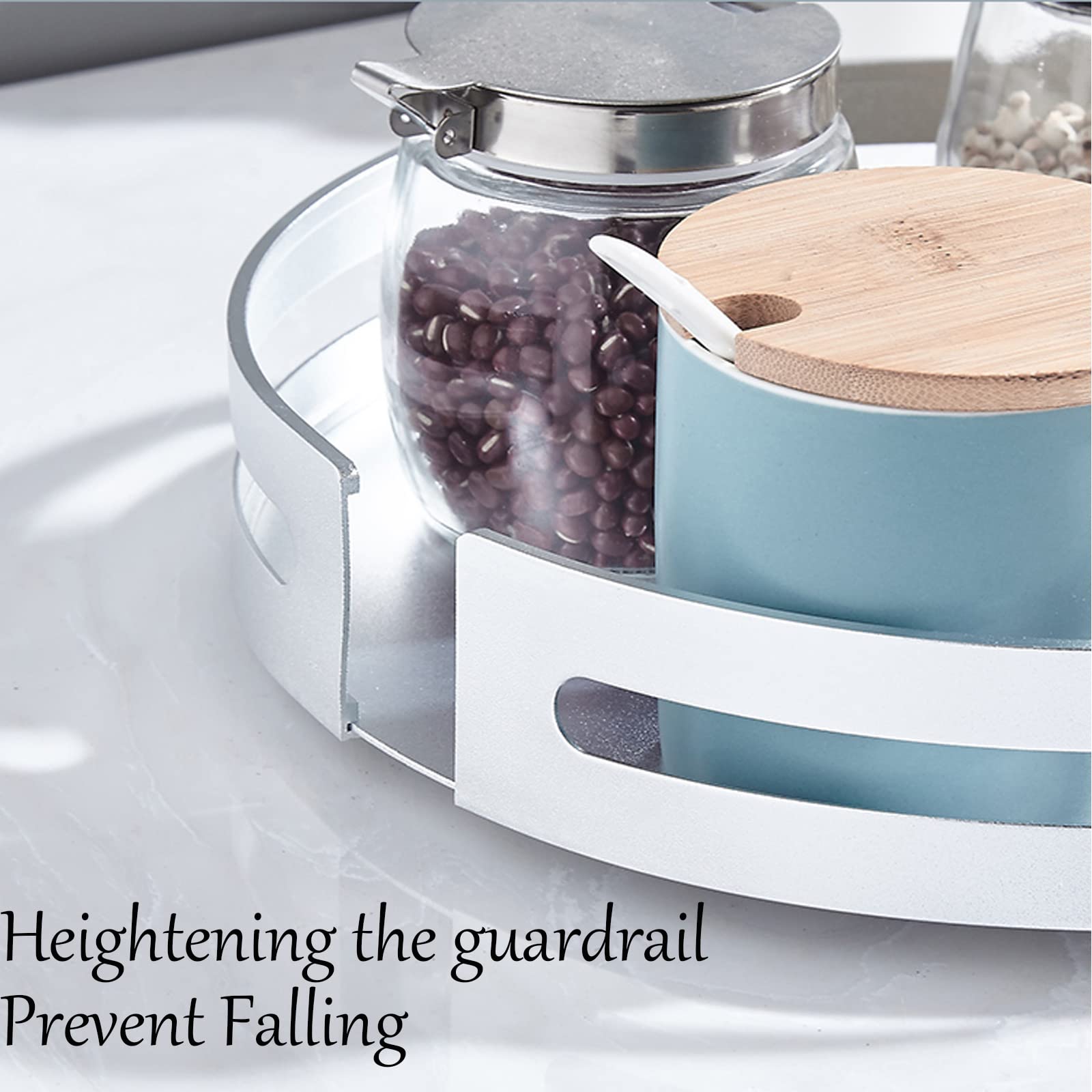 Lazy Susan Turntable for Cabinet 20 cm / 8 in - 25 cm / 10 in Space Aluminum Material Widened and Thickened 360° Rotating and Fetching is Convenient and Fast