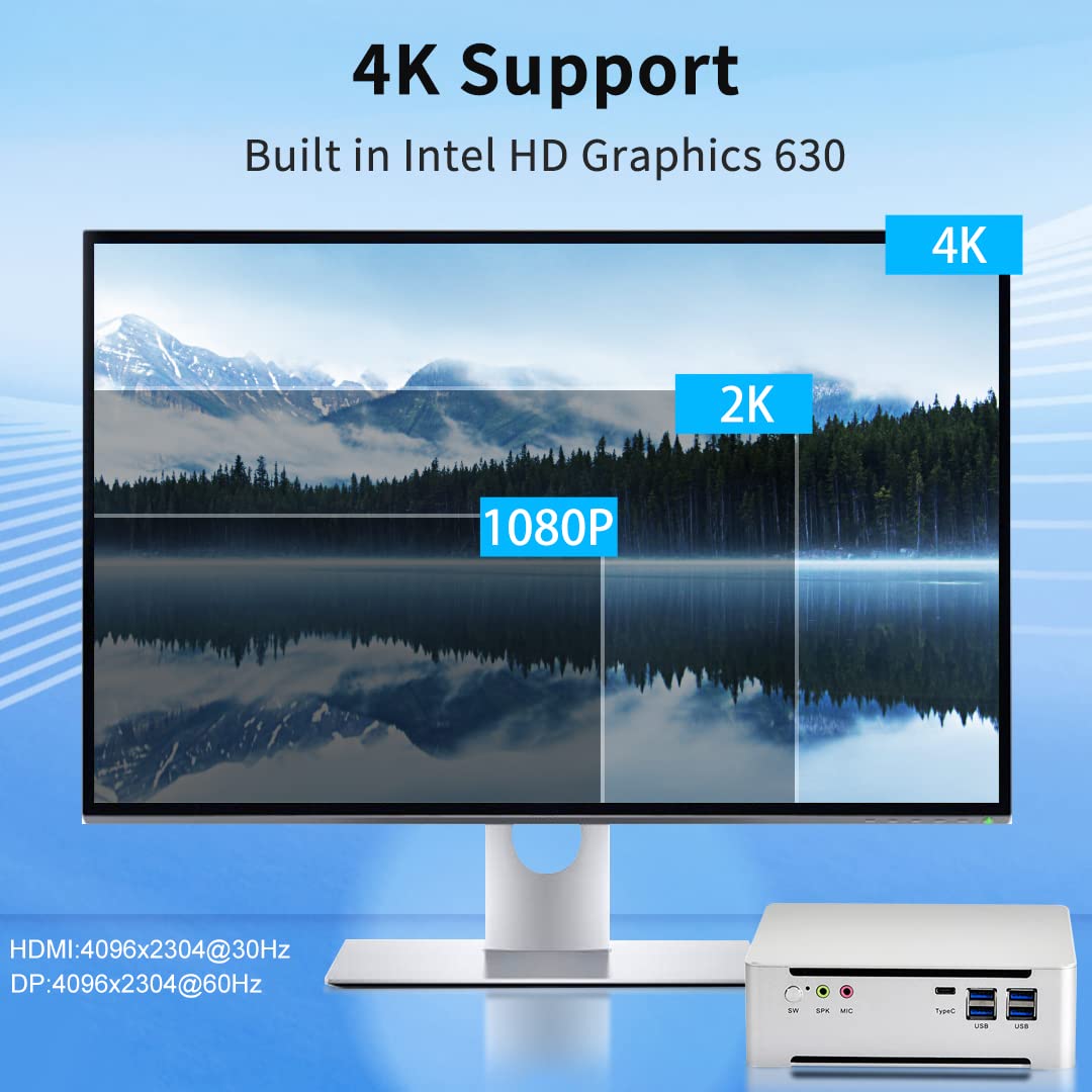 msecore Mini PC with Core i9-9880H (8 Cores, Max 4.8GHz), 32GB RAM, 1T SSD Desktop Computer, 4K@60Hz, HDMI, DP, Dual Display, Metal Case, Gigabit Ethernet, Wi-Fi 6, Bluetooth 5.1, Windows 11 Pro