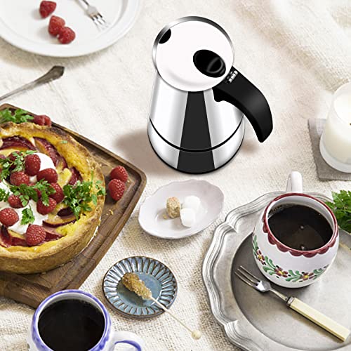 Italian coffee maker moka pot:espresso maker Stovetop Espresso Maker, Stainless Steel Moka Pot Percolator Coffee Pot Expresso coffee Brewer Classic Coffee Maker for Home & Camping, 4 Cup / 6.7oz