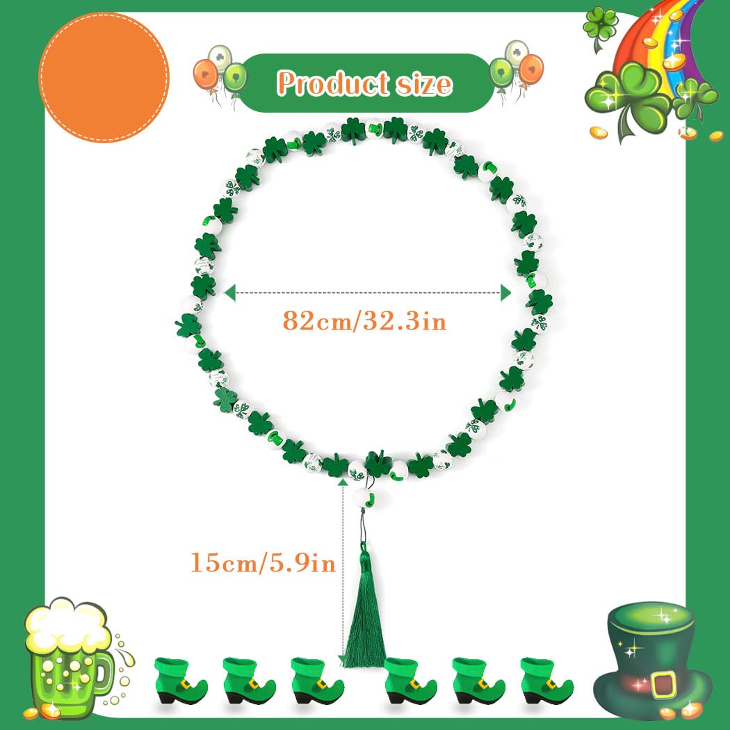 Jovono St.Patrick's Day Shamrock Necklace Irish Necklace Clover Necklace Accessories for Women and Men