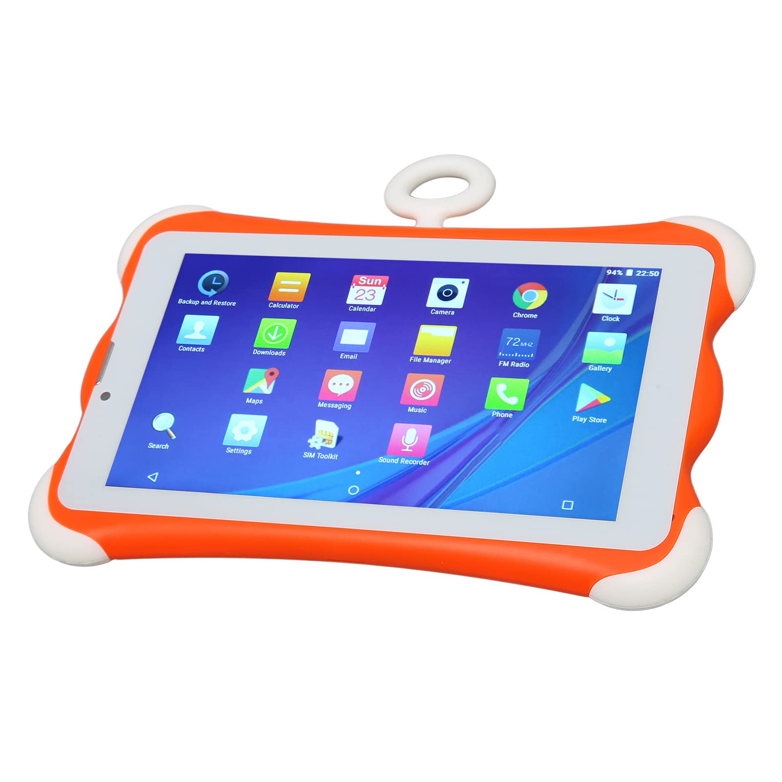 HEEPDD Kids Tablet, Dual SIM Dual Standby Orange 7 Inch 1280x800 RAM 3GB ROM 32GB WiFi Kids Tablet for Reading (US Plug)