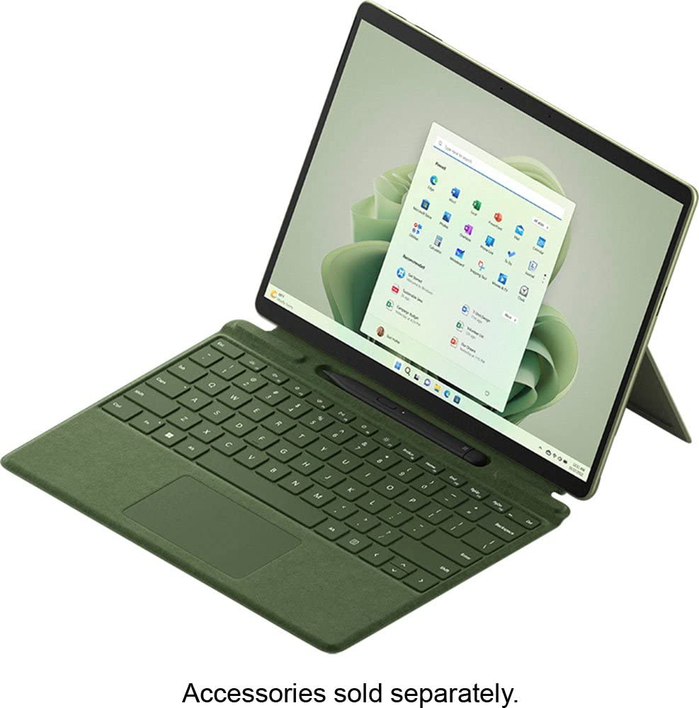 Microsoft Surface Pro 9, 13.3" Touchscreen 2-in-1 Tablet, 12th Gen Intel Core i7-1255U, Intel Iris Xe Graphics, 16GB DDR5 RAM, 512GB SSD, Windows 11h, Forest, Device Only, with Stylus Pen
