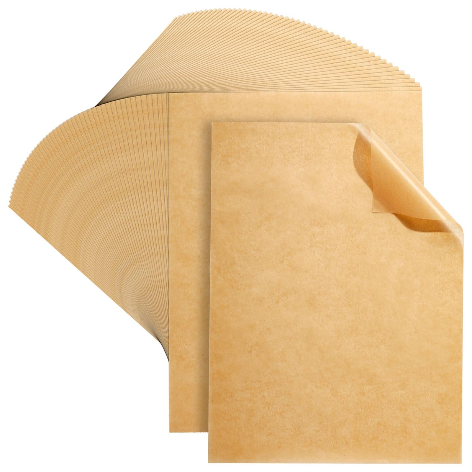 Juvale 200-Pack Precut Parchment Paper Sheets 12 x 16 inches, Unbleached Brown Nonstick Liners for Half Sheet Pan for Baking, Cooking, Grilling, Air Fryer, Steaming, and Wrapping Food, Heavy Duty
