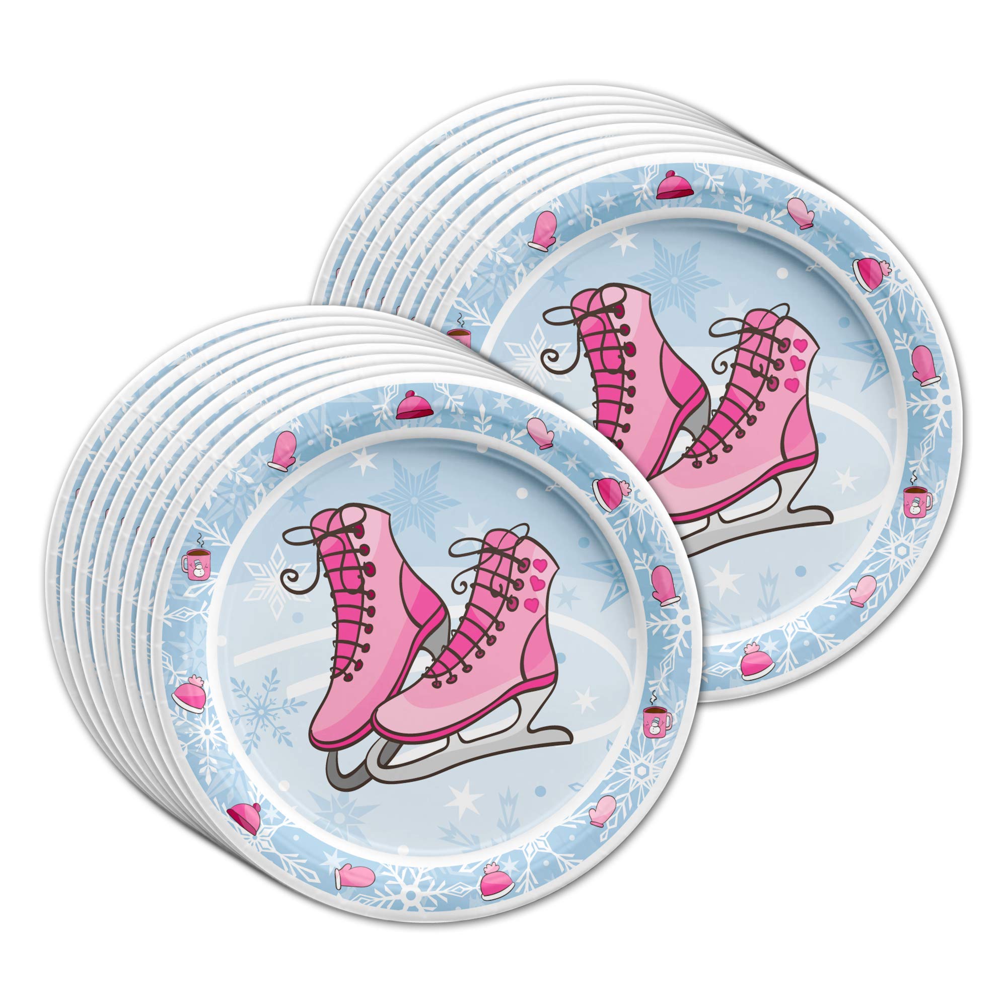 Ice Skating Birthday Party Supplies Set Plates Napkins Cups Tableware Kit for 16