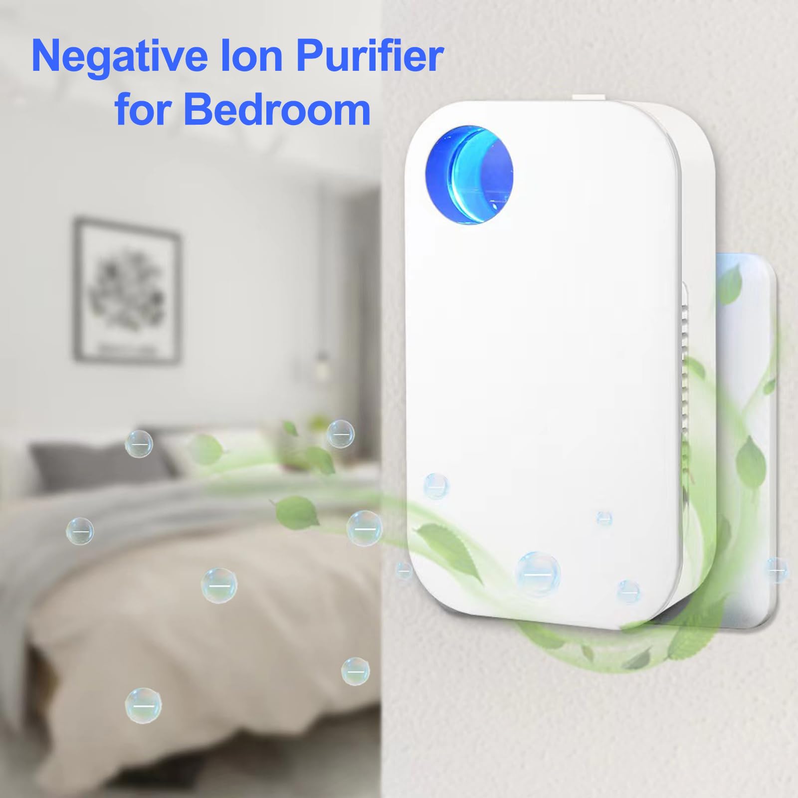 KLVEU Air Ionizer Purifier for Home Plug in,Odor Eliminator Machine for Home Portable and Quiet Ionizer Odor Eliminator for Bedroom Toilet Office Kitchen and Pets (2pcs), small, white2, CYJ-4-2