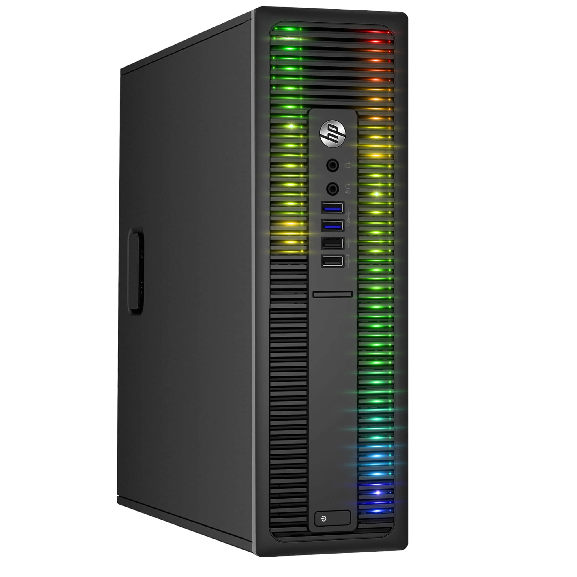HP Custom Built RGB Lights PC with 24 Inch Monitor ProDesk Desktop Computer Intel Core i5 6500 Quad-Core Processor GeForce 1030 2GB 16GB RAM 256GB SSD Win 10 Pro Gaming Keyboard & Mouse (Renewed)