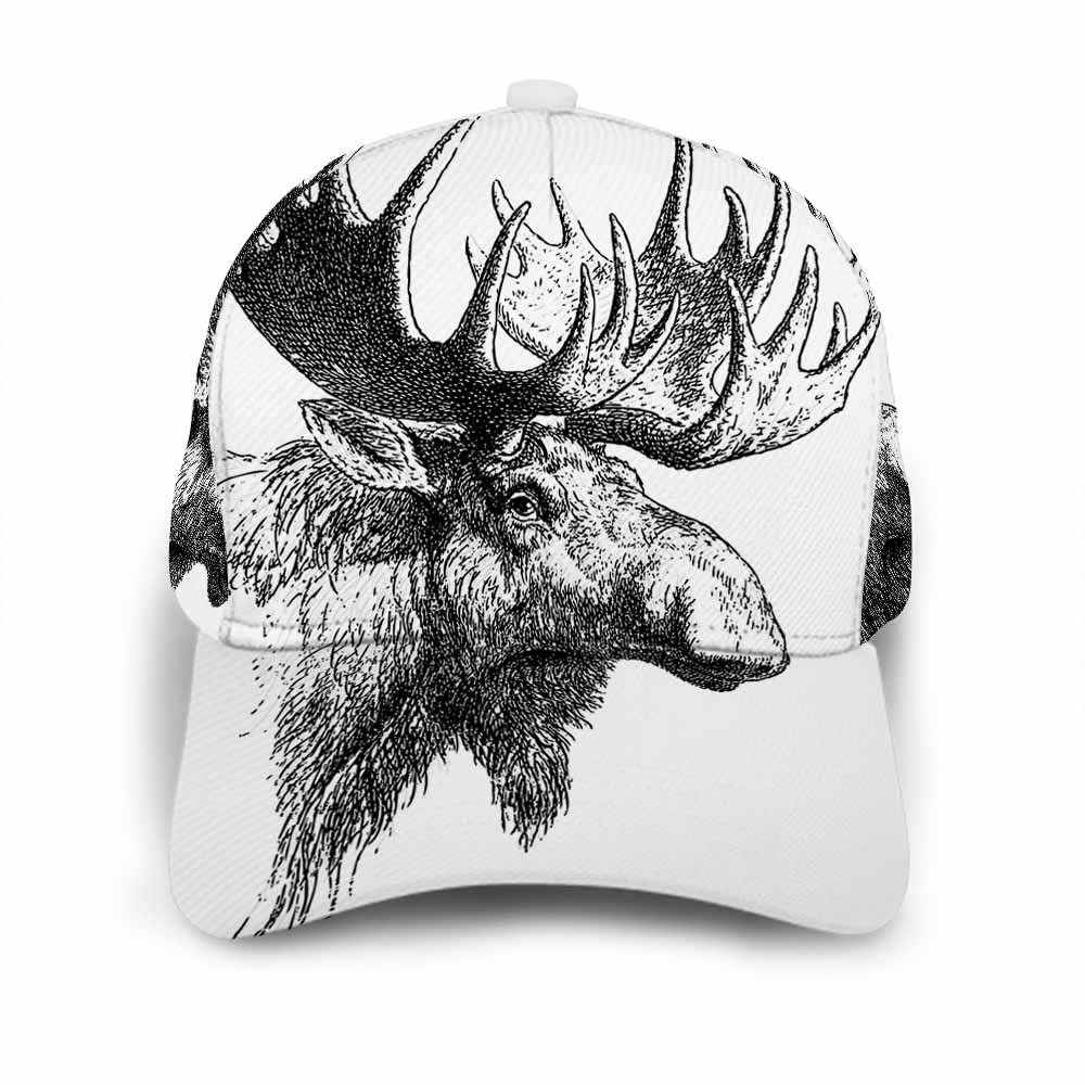 Hat Moose Baseball Cap Adjustable Snapback Hats Ball Hat Sport Caps for Men Women Fashionable