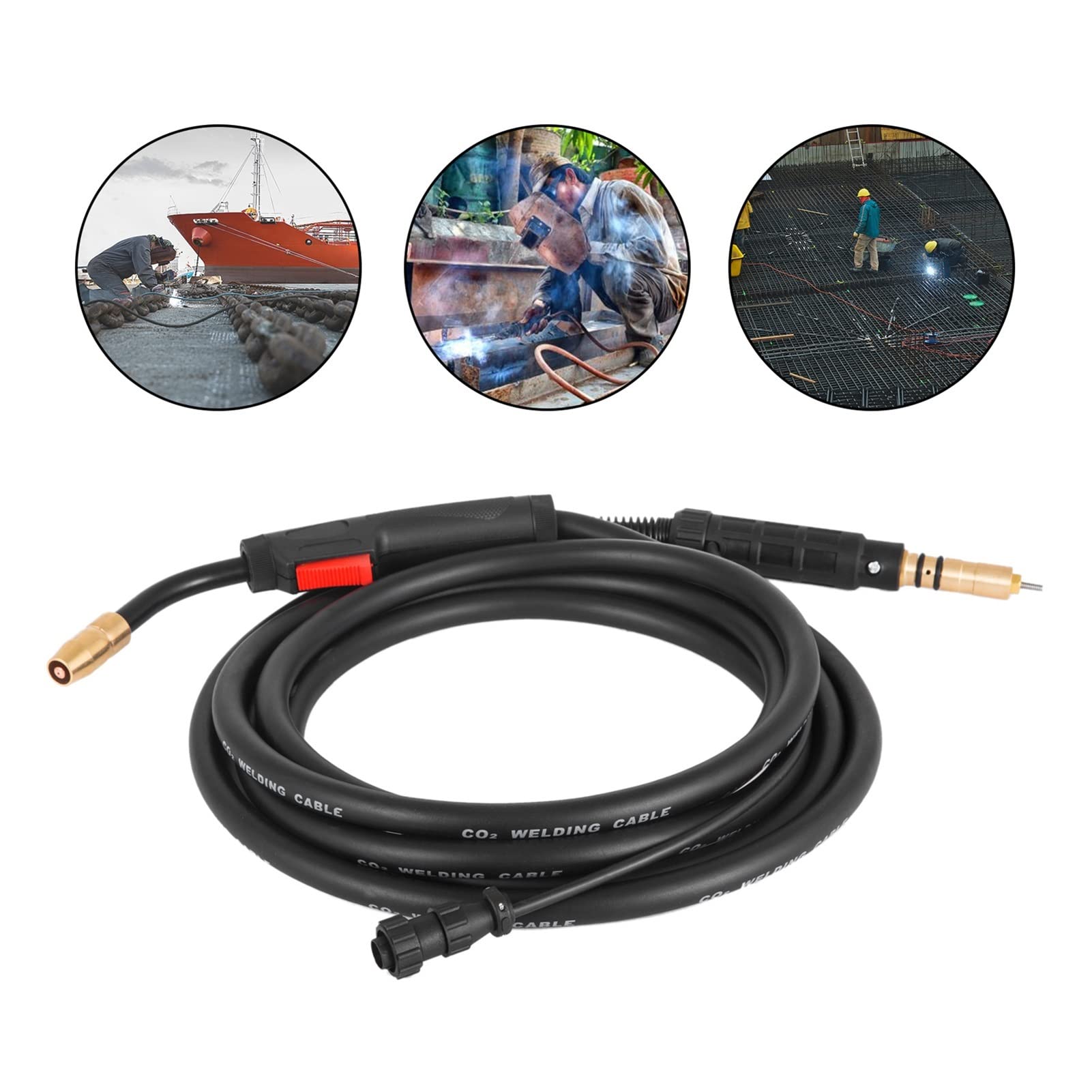 MIG Welding Gun 150A Gas Burner Torch W/ 4.6M Fixed Cable Welding Equipment Stinger Interchangeable for Miller M-15 M-150