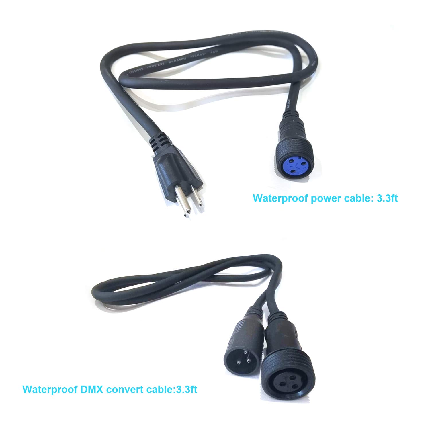 IP Power Extension Cables DMX Extension Cables Adapter Cables for IP par Lights, LED bar, Other IP Lights (IP Power Adapter Cable+DMX)