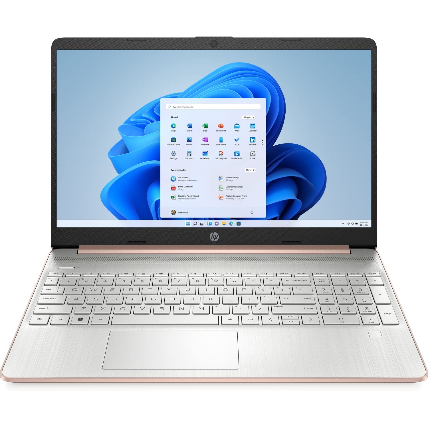 HP Laptop 15-DY0702DS 15.6-inch HD Notebook Screen, Intel Celeron N4120 UHD 600, 4GB DDR4 RAM 128GB SSD Computer PC w/ Dual-Speaker Webcam USB C HDMI Windows 11 Home S Installed, Pale Rose (Renewed)