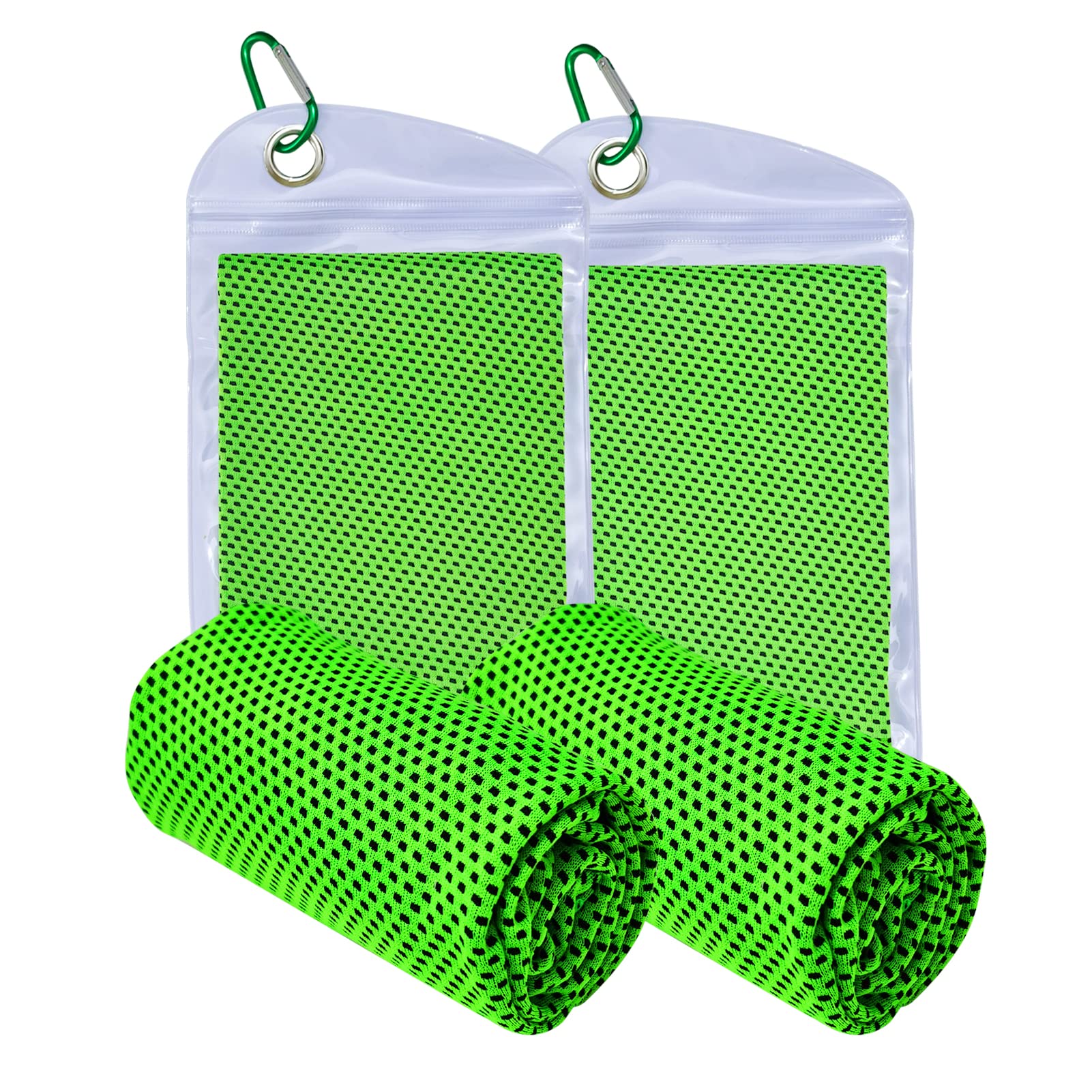 Jawflew 2 Pack Cooling Towel (12'' x 31.5'') Ice Towel Microfiber Towel Soft Breathable Chilly Towel Sweat Towels for Yoga, Golf, Gym, Camping, Running & More Activities